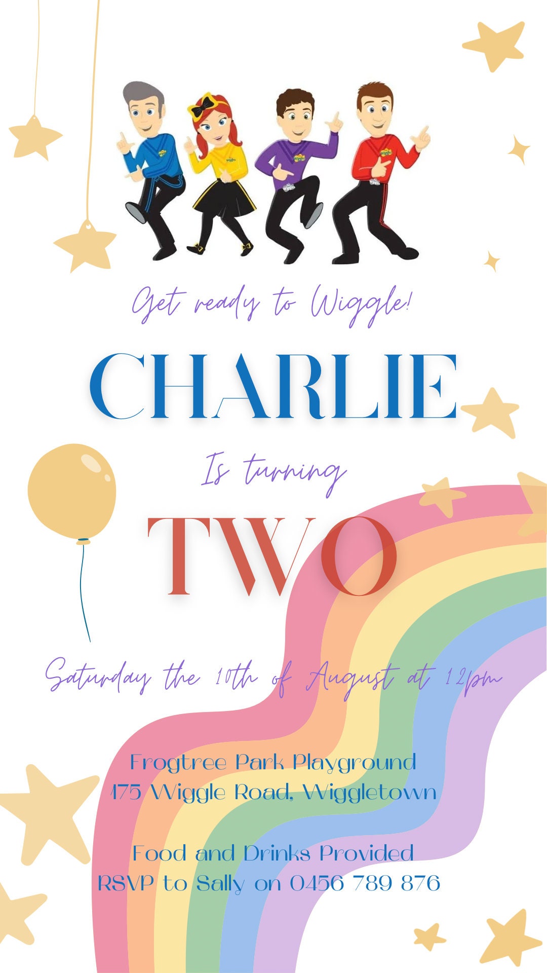 Wiggles Birthday Invitation - Digital Template - Etsy