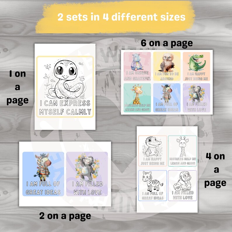 30 Positive Affirmation Cards for Kids Daily Affirmations Animal ...