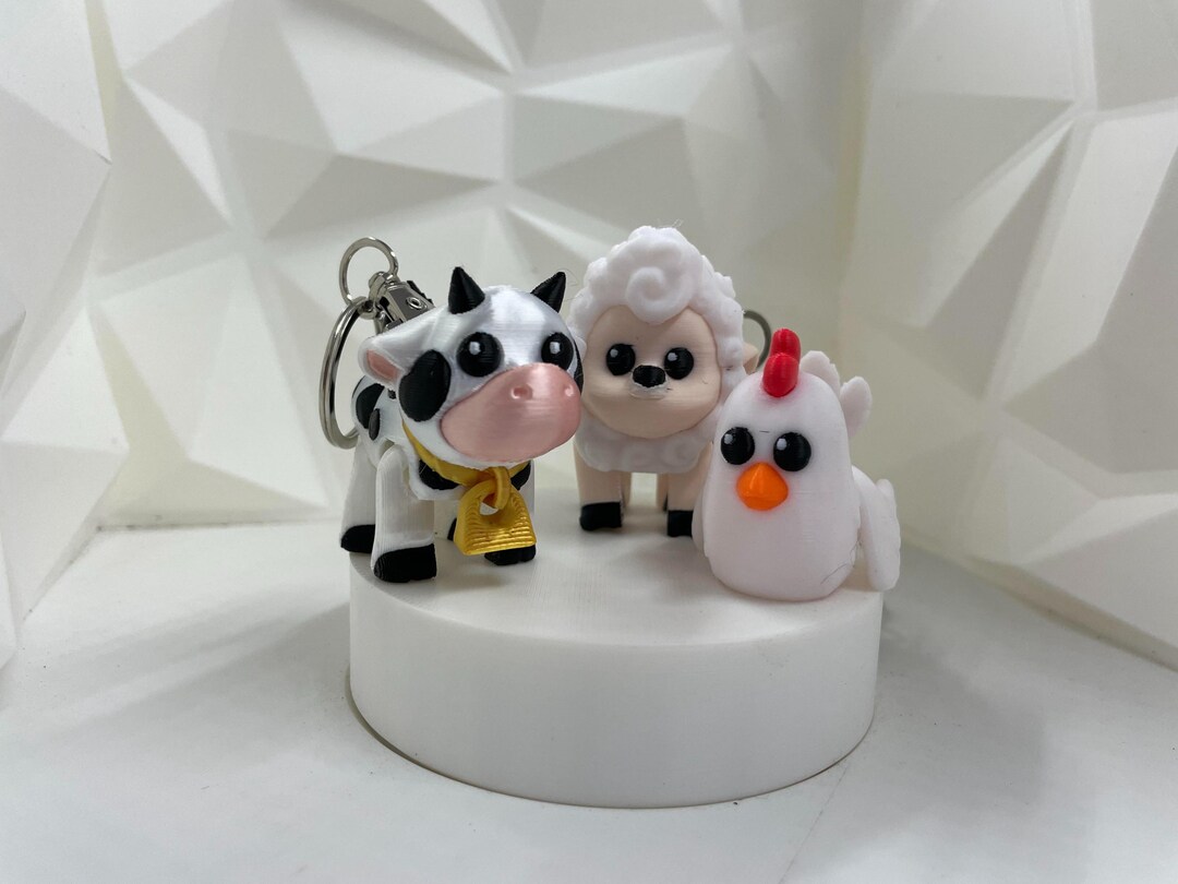Farm Animal Keychains Keyring - Sheep Cow Chicken - Cool Gift - High ...