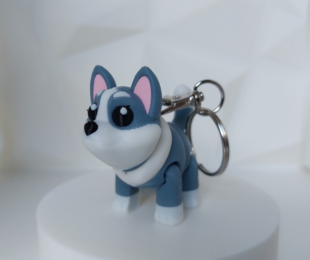 Husky Sled Dog Keychain - Articulated Keyring / Desk Friend - High ...