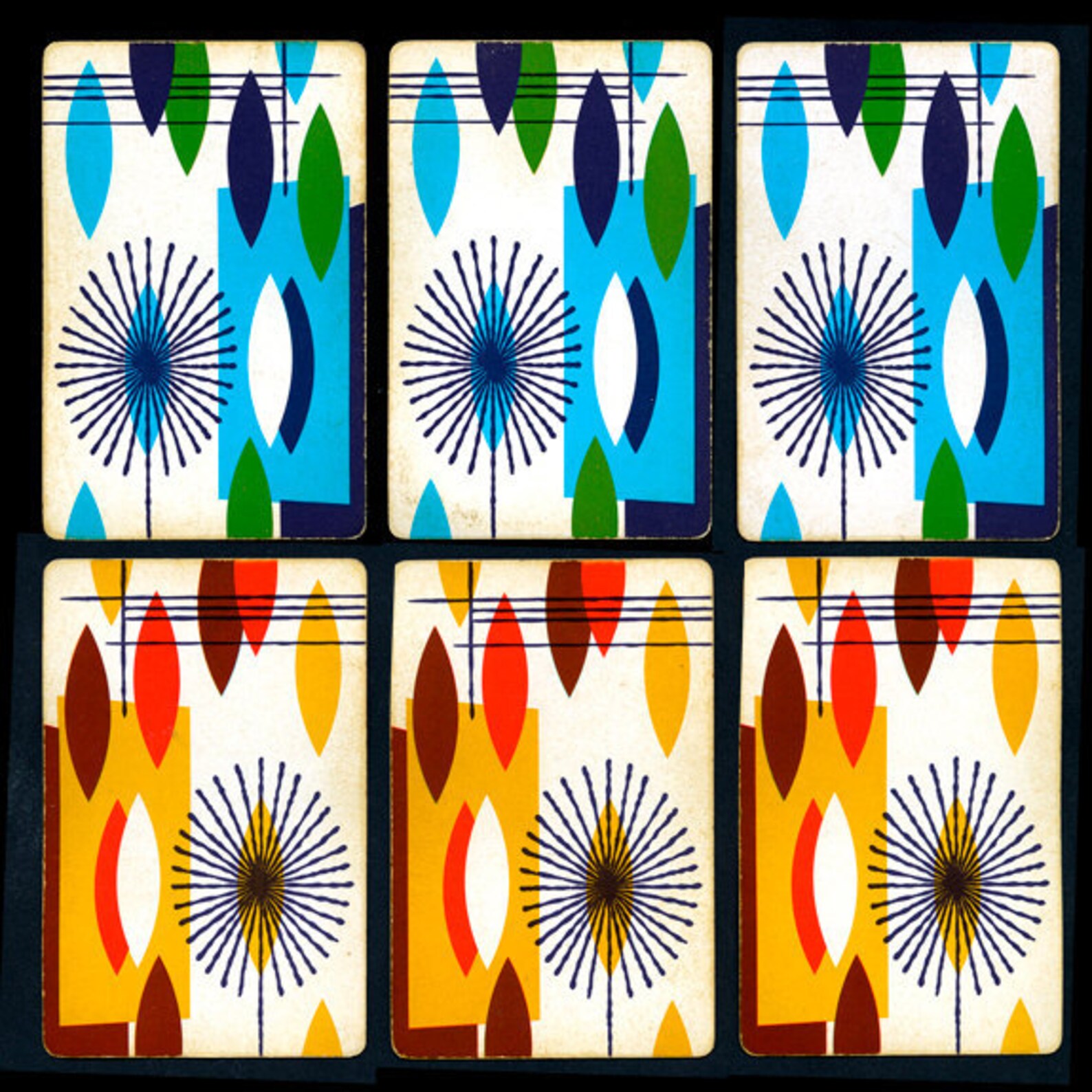 6 Groovy Mod Playing Cards - Etsy