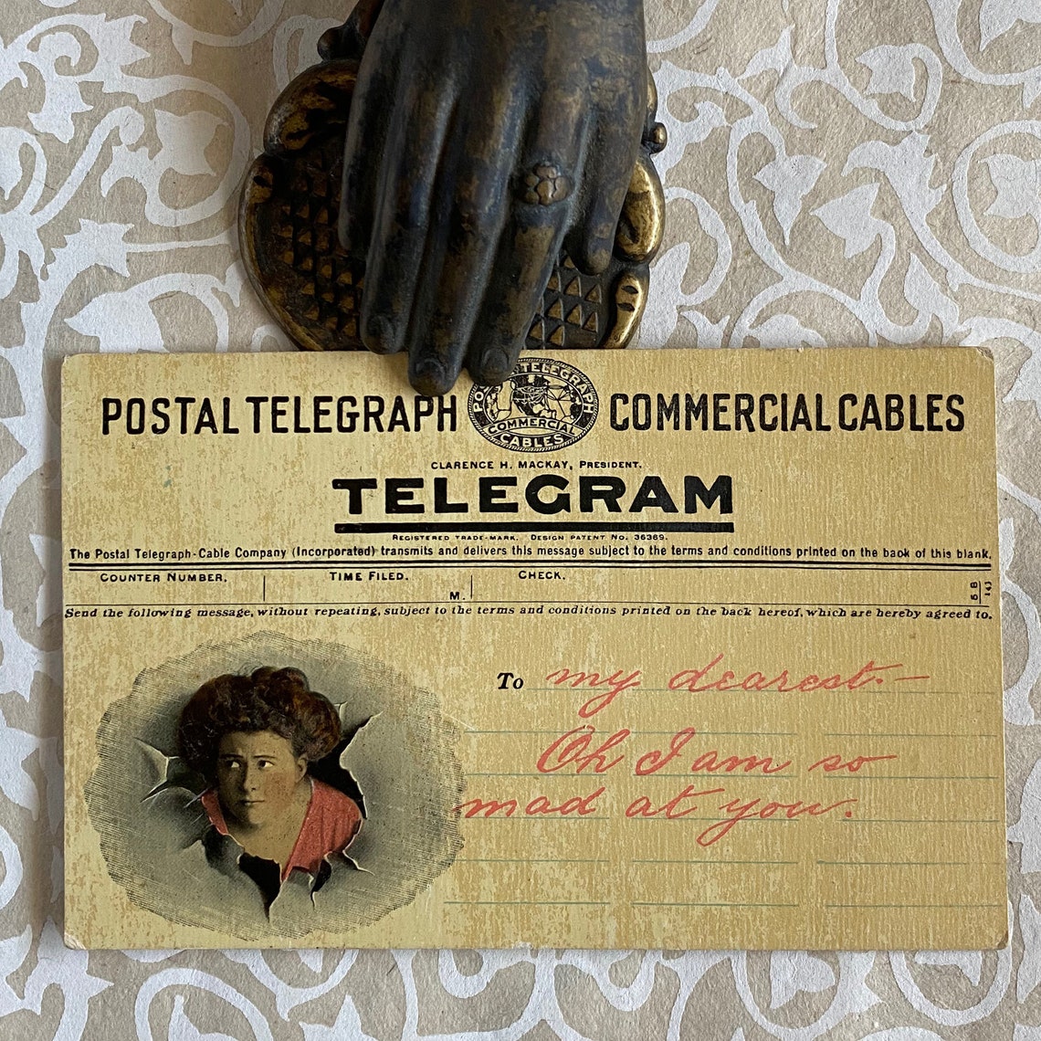 Vintage Telegram Postcard - Etsy