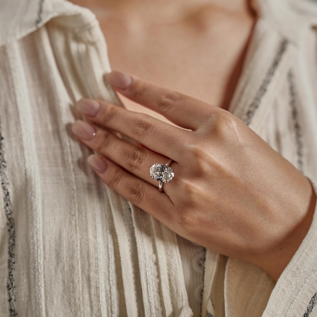 5 Carat Oval Lab Grown Diamond Solitaire Ring, 5 CT Oval VS1-F IGI ...