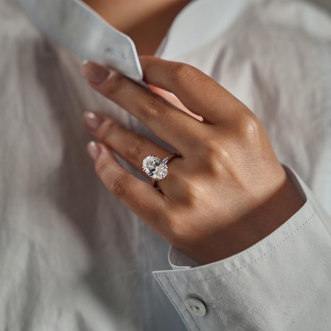 5 Carat Oval Lab Grown Diamond Solitaire Ring, 5 CT Oval VS1-F IGI ...