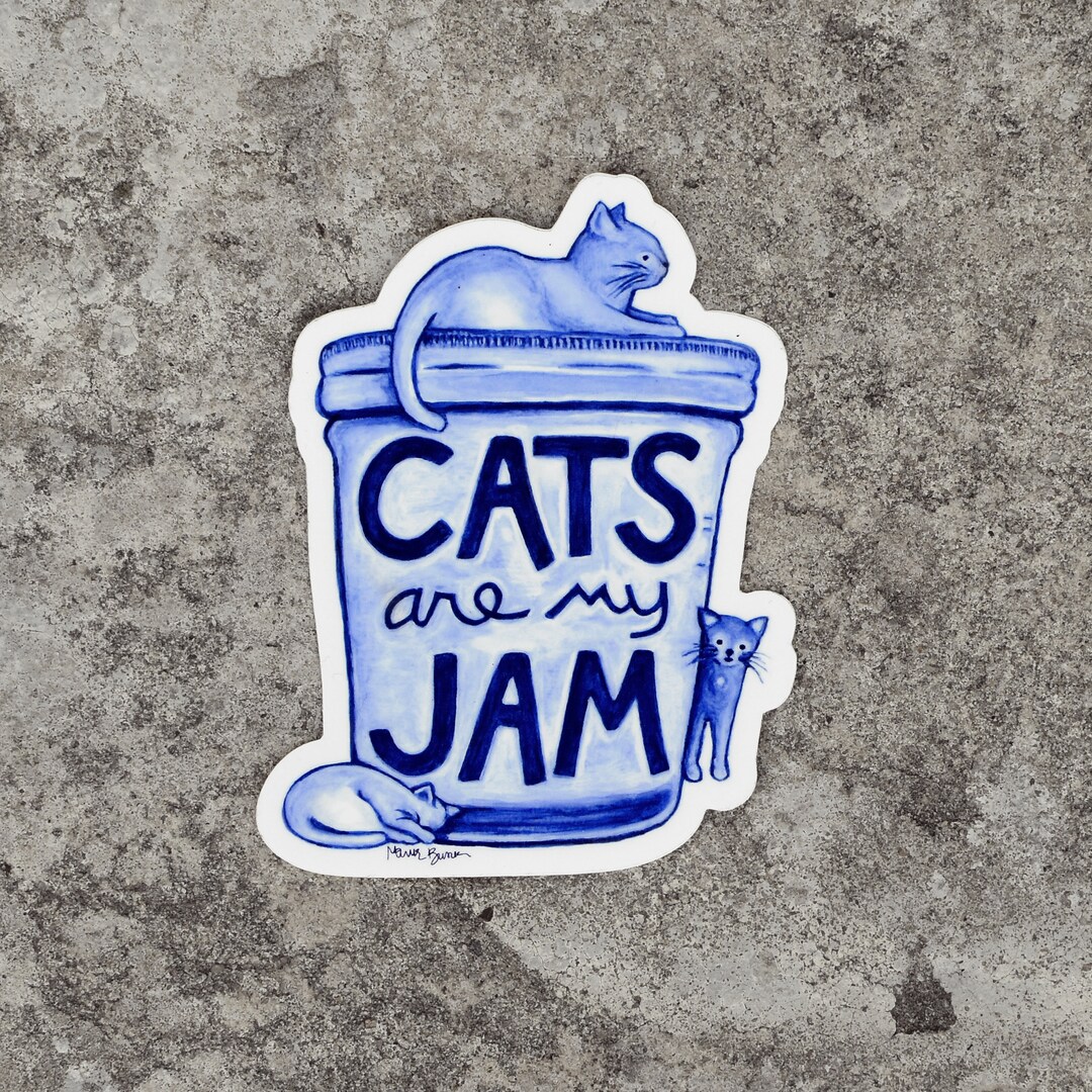 Cats Are My Jam Vinyl Sticker for Cat Lovers - Etsy