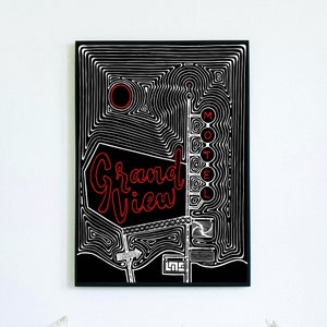 Motel Sign Line Art Graphic Poster - Etsy