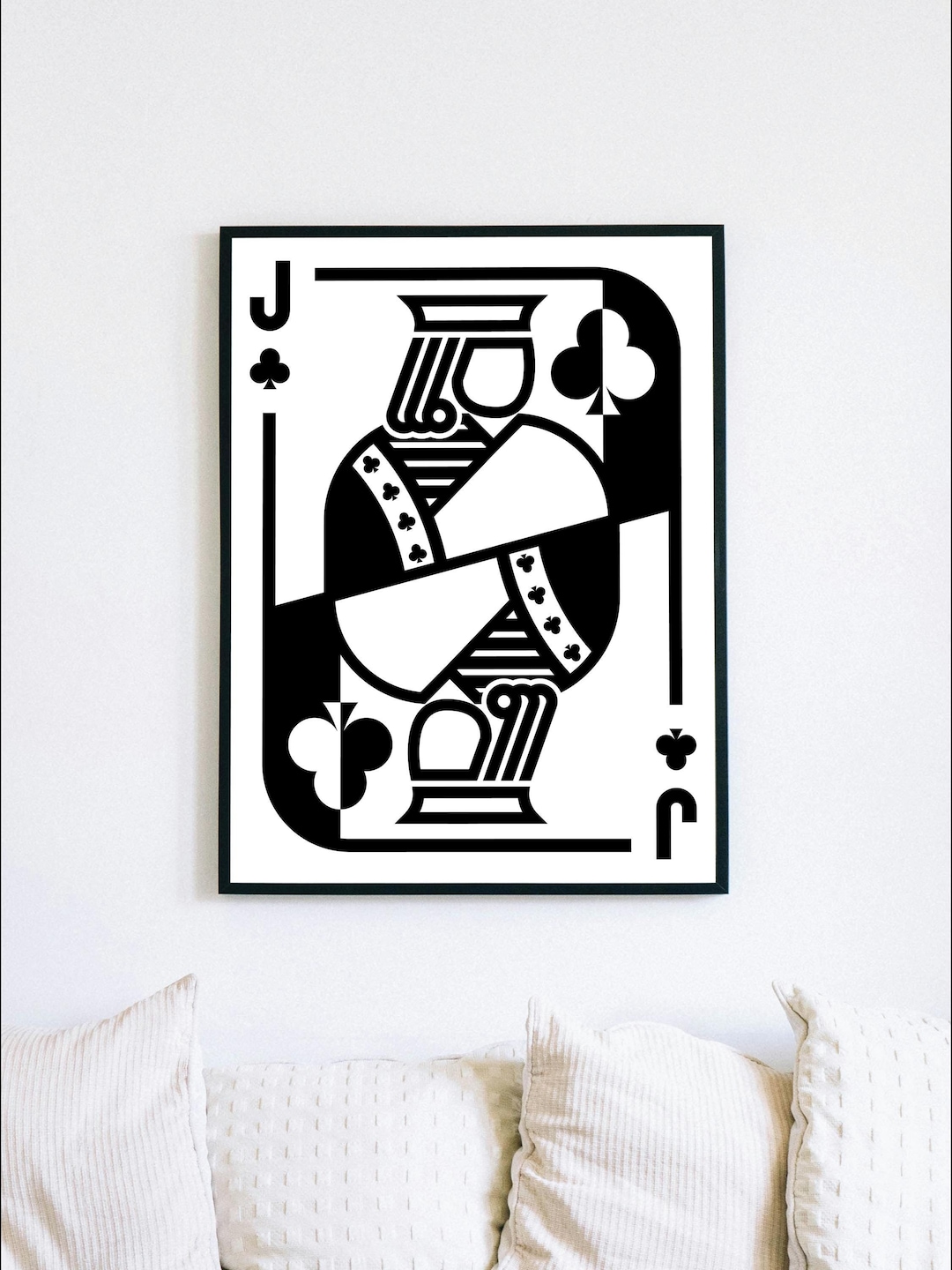 Jack Playing Card Black and White Poster (18in X 24in) - Etsy