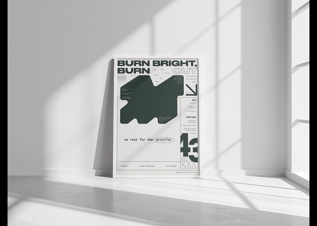 Brutalist Minimal Burnout Poster (24x32in) - Etsy