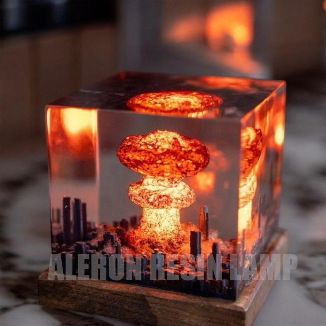 Explosion Bomb Resin Lamp RGB Light - Atomic Bomb Diorama Halloween ...