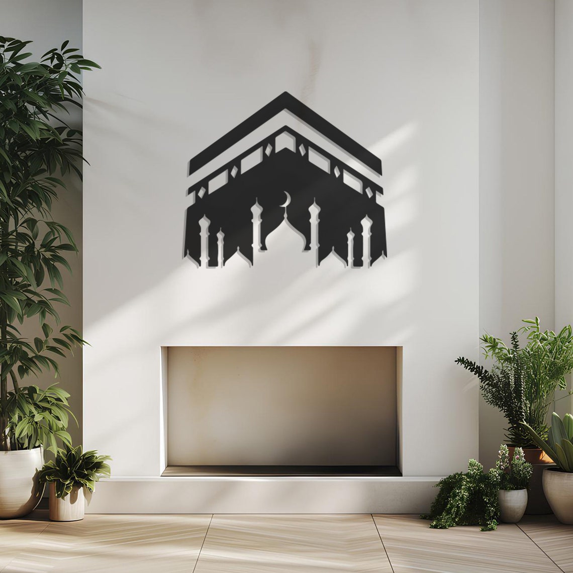 Islamic Decor Metal Wall Art, Kaaba Wall Hanging, Mosque Art for Living ...