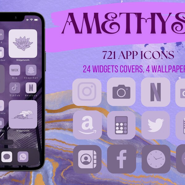 Purple App Icons - Etsy