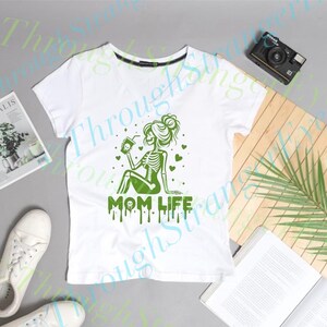 Ten 10 Mom Life Svg Png Bundle Layered Black and White Trippy Goth Punk ...