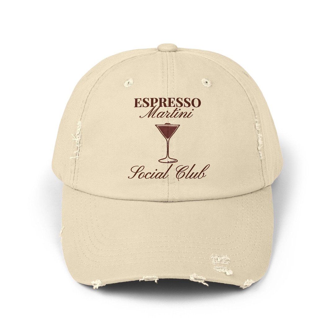 Espresso Martini Social Club Hat, Espresso Martini Distressed Baseball ...