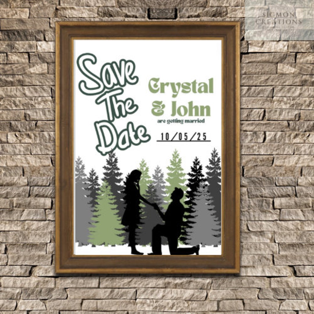 Editable Forest Proposal Save the Date - Etsy