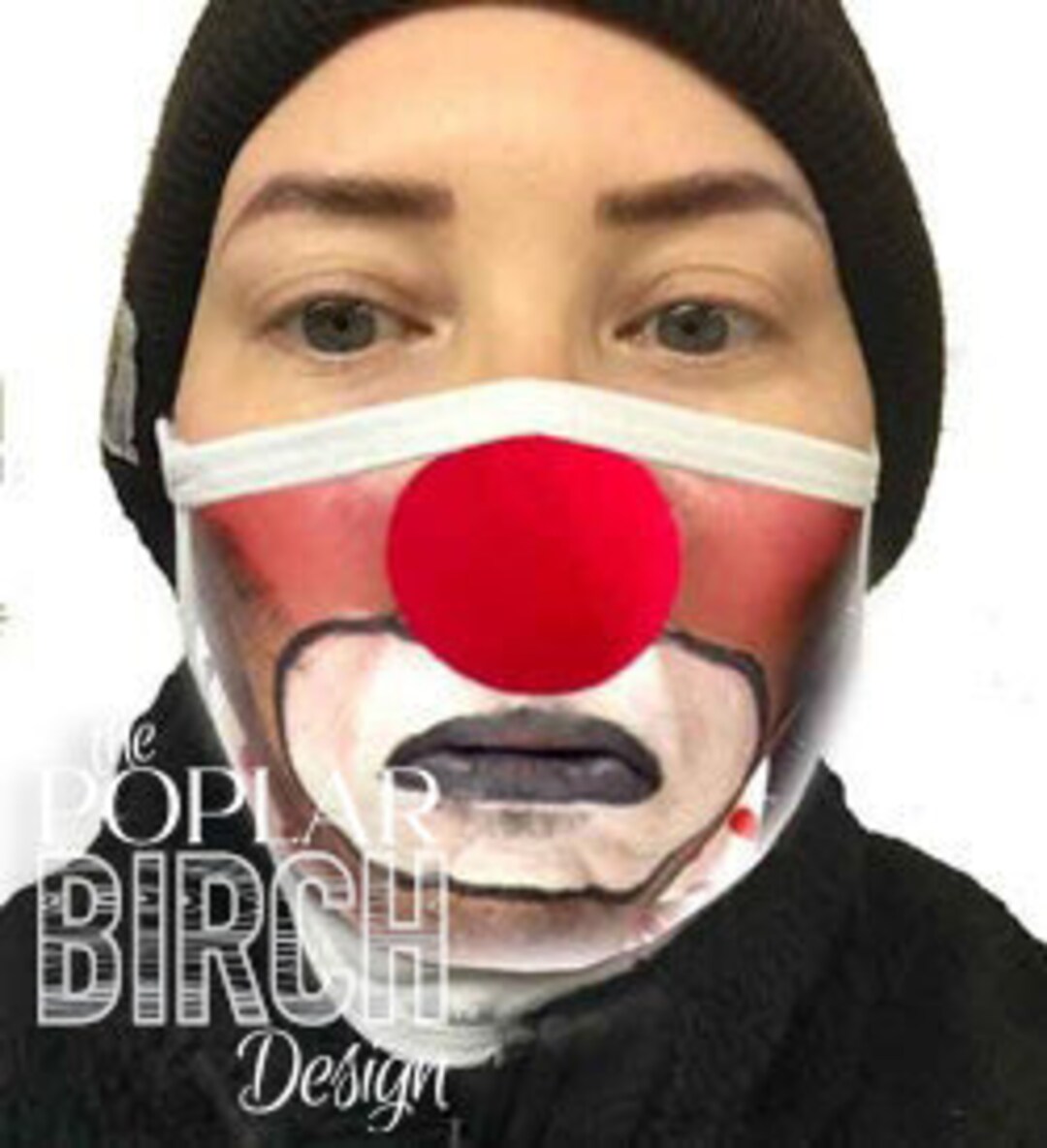 Clown Funny Face Mask Halloween Costume for Adults and Kids Reusable ...