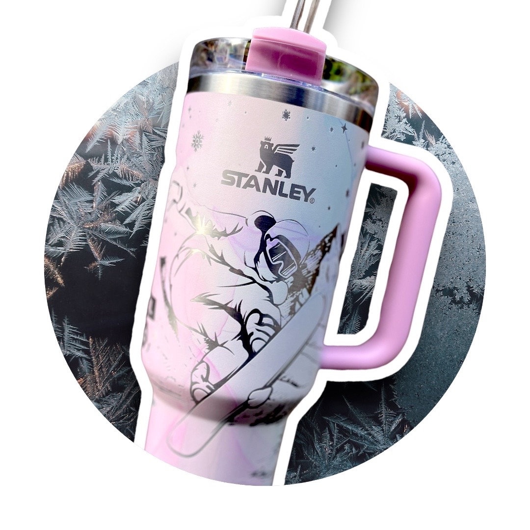 Snowboard Tumbler, Stanley Engraved Winter Sports Snowboarding Water ...