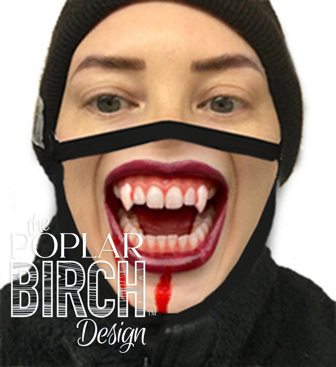 Vampire Funny Face Mask With Teeth Halloween Costume for Adults and ...