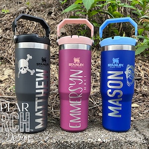 Custom Stanley Cup Tumbler With Name, Engraved Iceflow Personalized ...