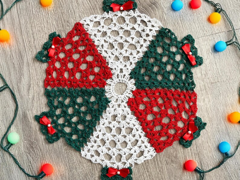 Handmade Crochet Christmas Doily, Holiday Centerpiece, 14-inch - Etsy