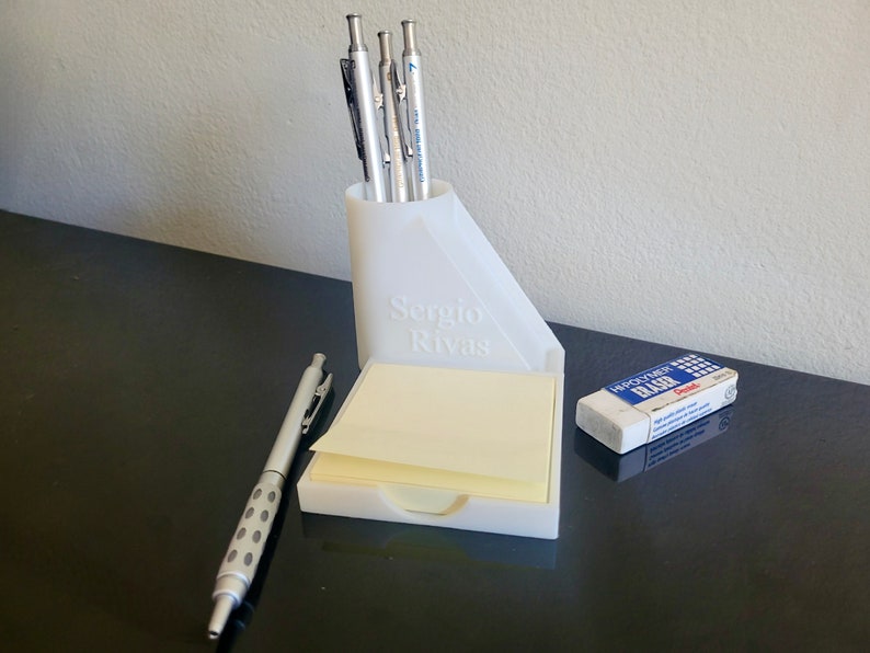 Personalized Sticky Note Station STL File for 3D Print | Holds Sticky ...