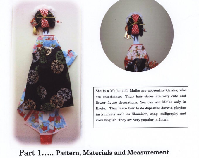 Ebook How to Make a Japanese Paper Doll..... Flat Maiko Doll - Etsy