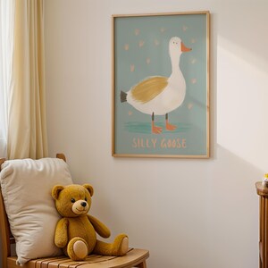 Silly Goose Print, Trendy Wall Art, Apartment Decor, Retro Wall Art ...