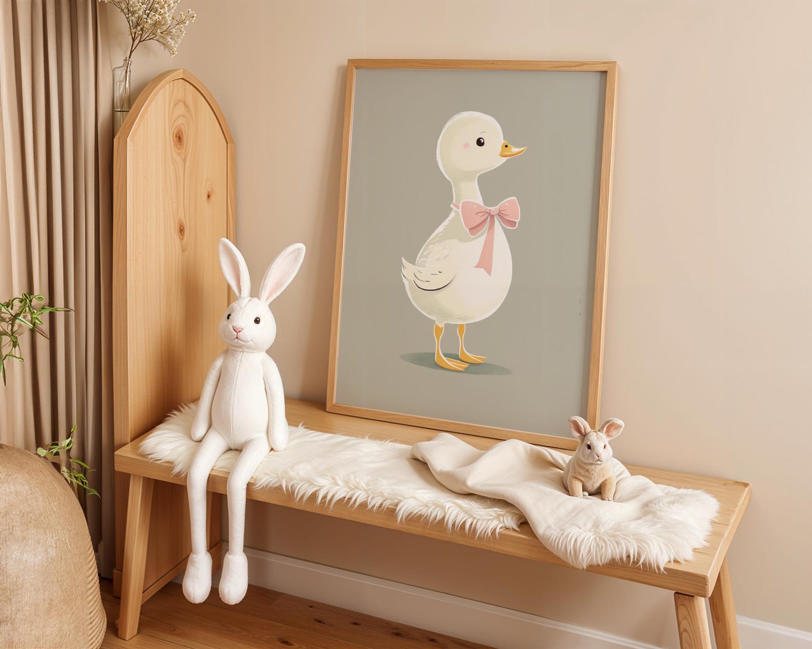 Silly Goose Wall Art Cute Goose Poster Sage Green Nursery Decor Farm ...