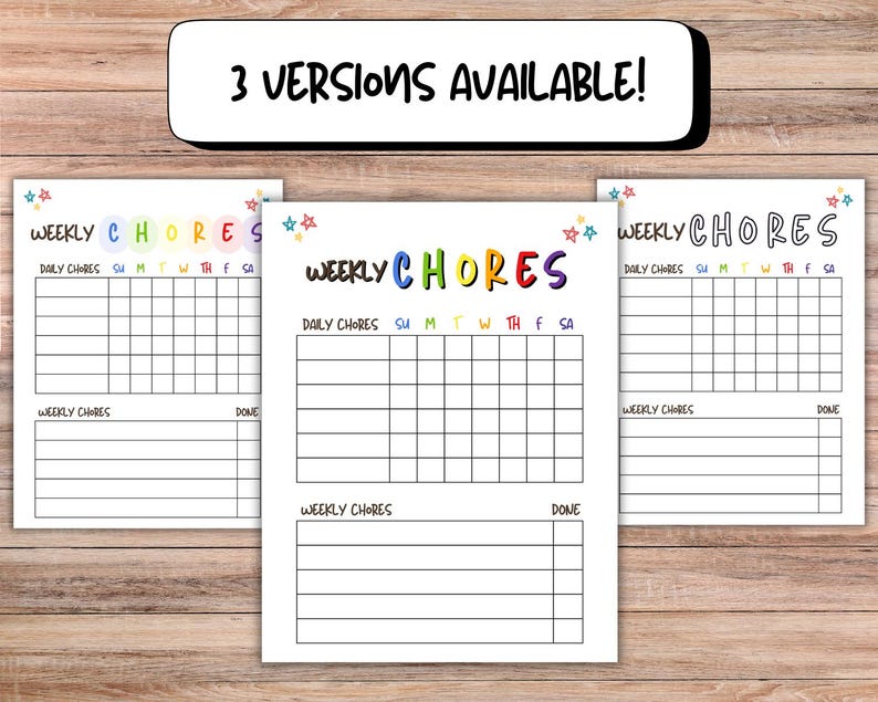 Chore Chart, Kids Chore Chart, Printable Editable Kids Chore Chart ...