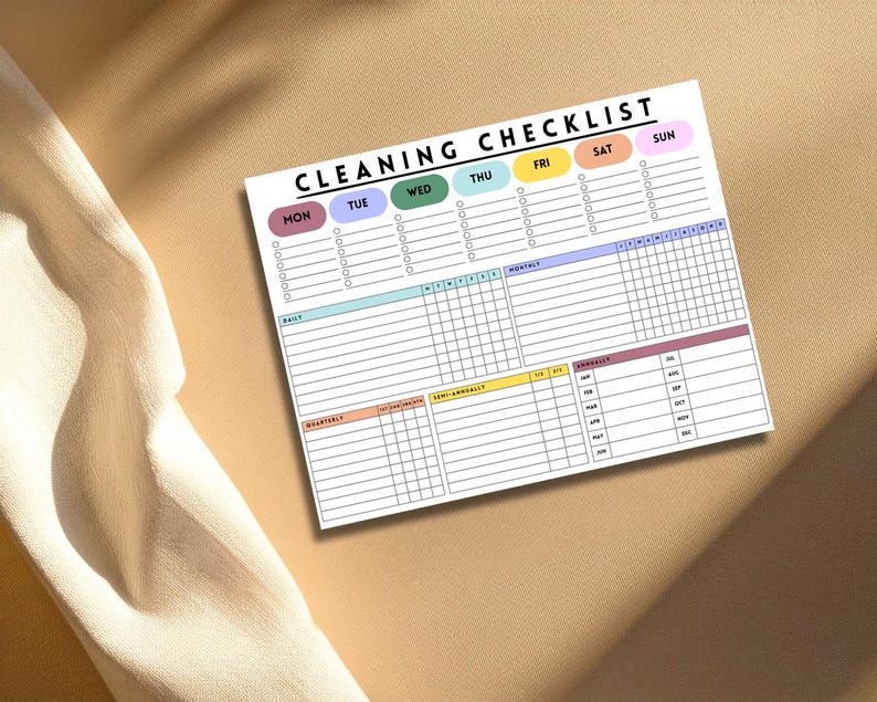 EDITABLE Cleaning Planner, Cleaning Checklist, Schedule, ADHD Cleaning ...