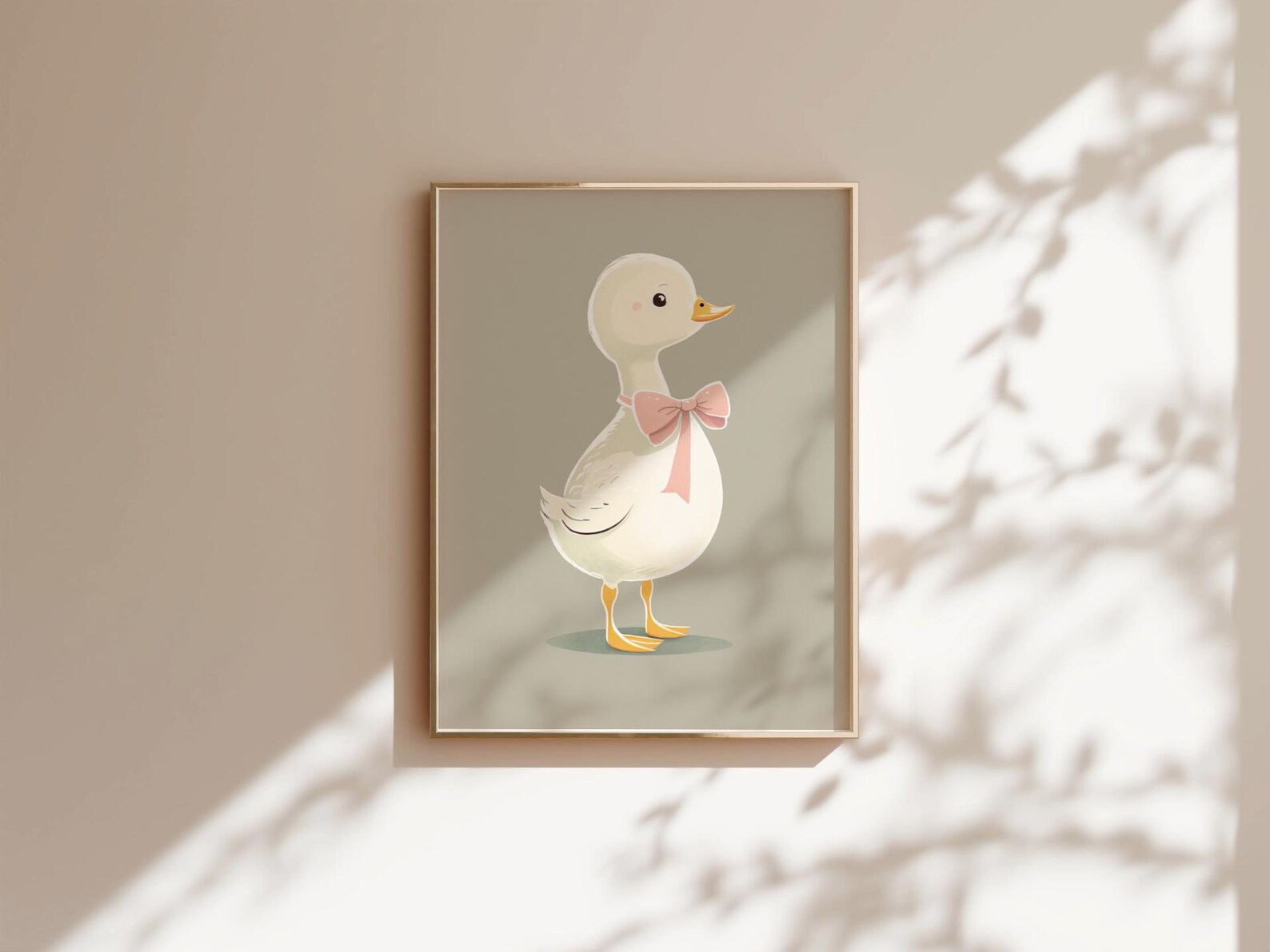 Silly Goose Wall Art Cute Goose Poster Sage Green Nursery Decor Farm ...