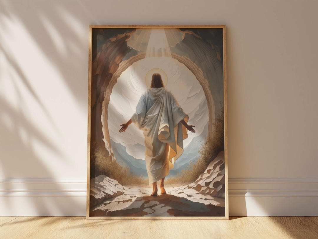 Jesus Resurrection Wall Art, He is Risen Printable, Easter Sunday Decor ...