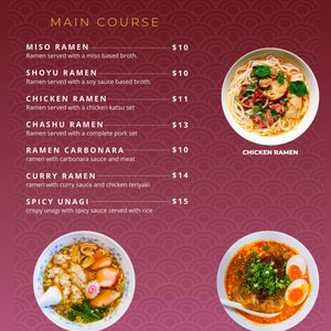 Restaurant Menu Template Editable in Canva Design Modern Cafe Menu ...