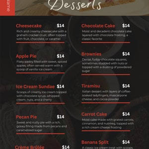 Full Restaurant Menu Template Editable Canva Design Creative Cafe Menu ...