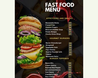 Full Restaurant Menu Template Editable Canva Design Creative Cafe Menu ...