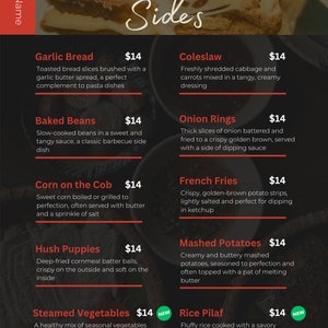 Full Restaurant Menu Template Editable Canva Design Creative Cafe Menu ...