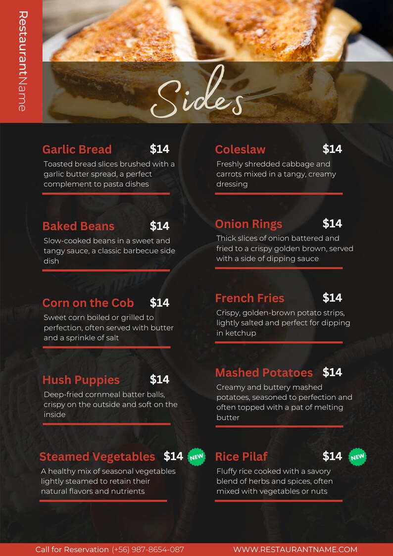 Full Restaurant Menu Template Editable Canva Design Creative Cafe Menu ...