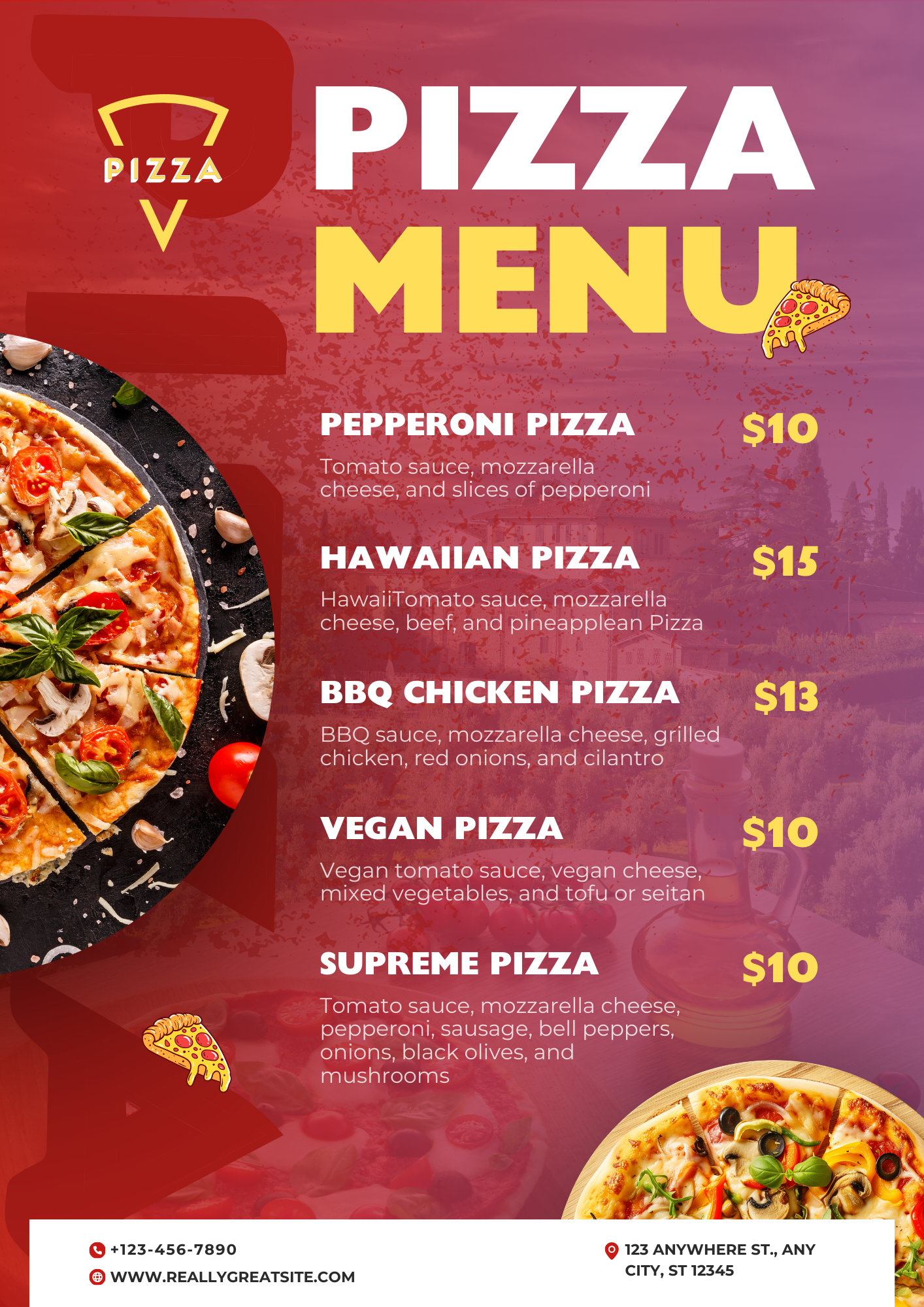 Pizzeria Menu Restaurant Menu Template Editable Canva Design Modern ...