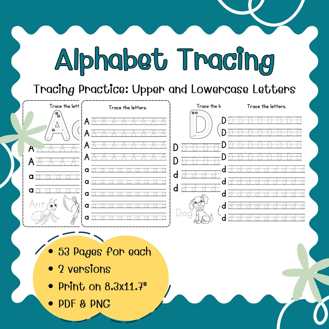 Letter Formation Practice Sheets: Alphabet Tracing and Beginning Sounds ...