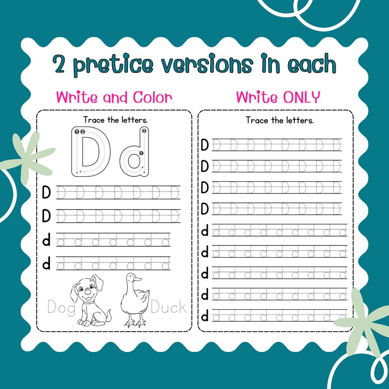 Letter Formation Practice Sheets: Alphabet Tracing and Beginning Sounds ...