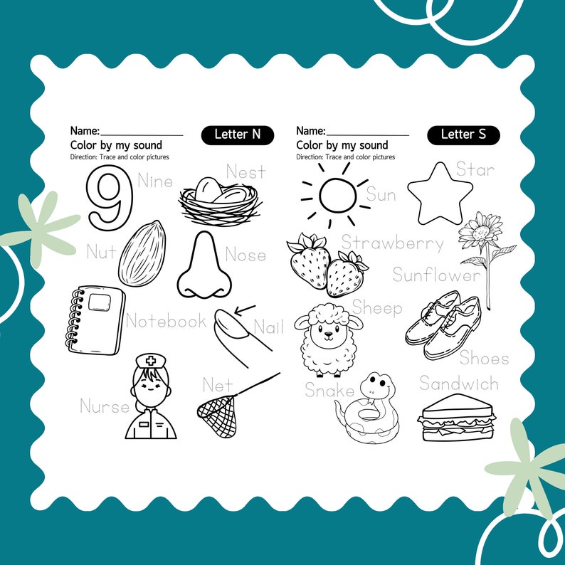 Letter Formation Practice Sheets Alphabet Tracing and Picture Coloring ...