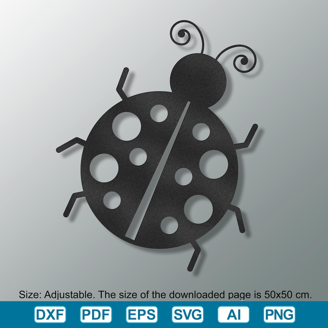 Ladybug Laser Cut File: Wall Art Silhouette Template (DXF, PDF) - Etsy