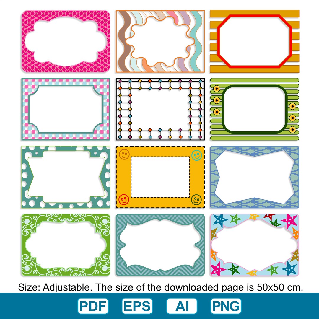 Bordures de cadres géométriques pour enfants png pdf : cadre photo pour enfants (téléchargement ...