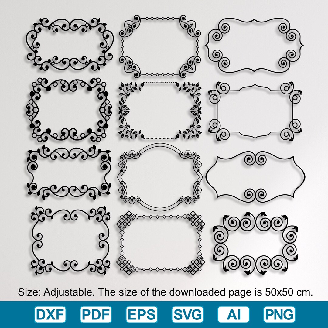 Marcos, etiquetas, letreros, Svg Dxf Pdf Eps Ai Png, etiquetas, bordes ...