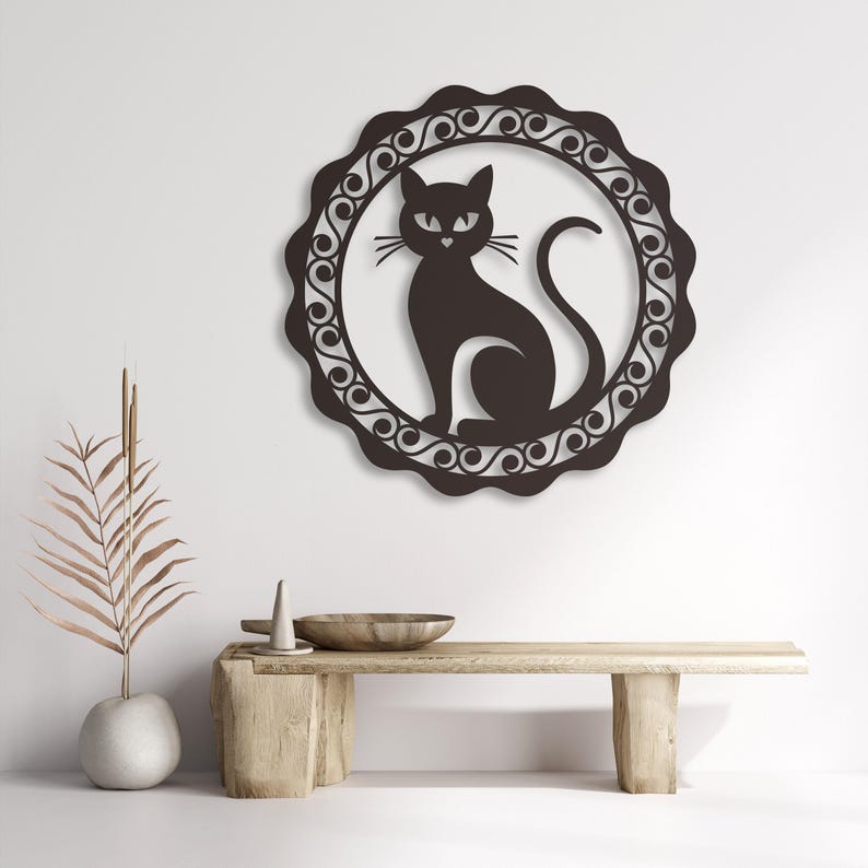 DXF-PDF Files, Laser Cut Design,cat Wall Art, Engraving Decal ...