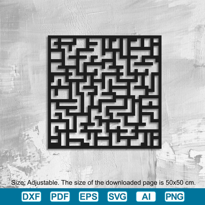 Labyrinth-qr Dxf Pdf Eps Ai Svg Png Files Laser Cut Motif Wall Decor ...