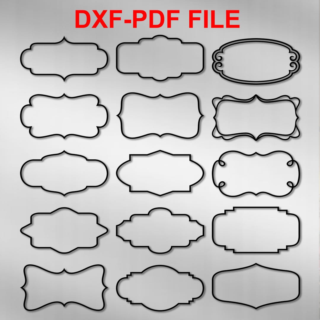 15 Frames Border Dxf Pdf, Frame Border, Clipart Silhouette, Cut File ...
