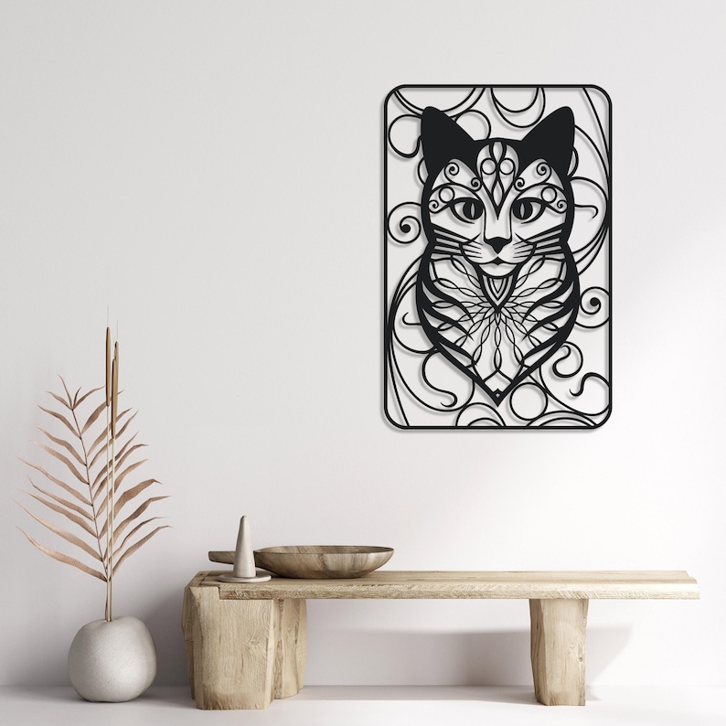 Cat Laser Cut Files: CNC Router, Wall Art, Engraving (digital Download ...