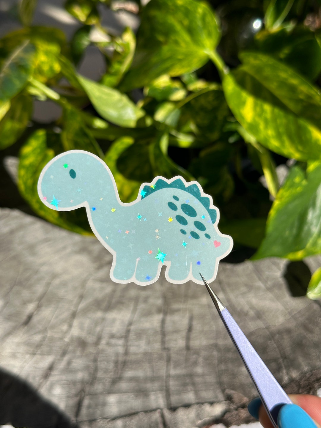 Dino Sticker Cute Dinosaur Sticker Vinyl Holographic Sticker Kindle ...