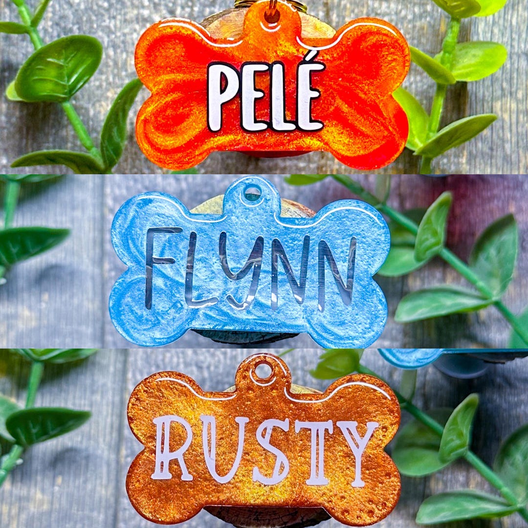 Solid Color Pet Tag - Personalized Pet ID Tag - Handmade Gift for Pet ...