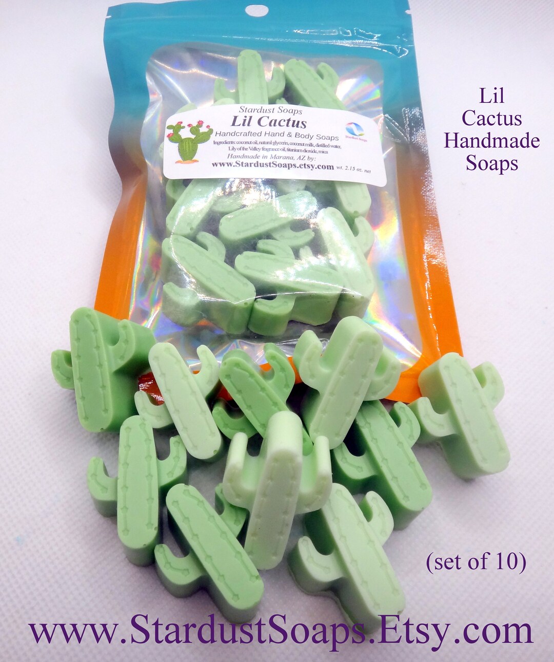 Lil Cactus Soaps Set - 10 per Package, Sensitive Skin Soap, Hand and ...